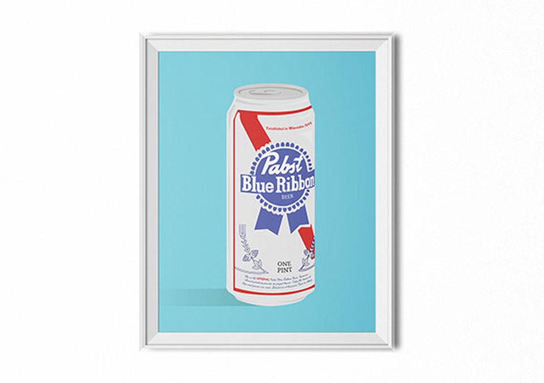 Pabst Blue Ribbon Art, PBR, Beer Wall Art, Bar Art, Kitchen Print, Pop ...