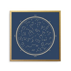 Star Chart Print, Vintage Star Chart, Minimal Wall Art, Star Map ...