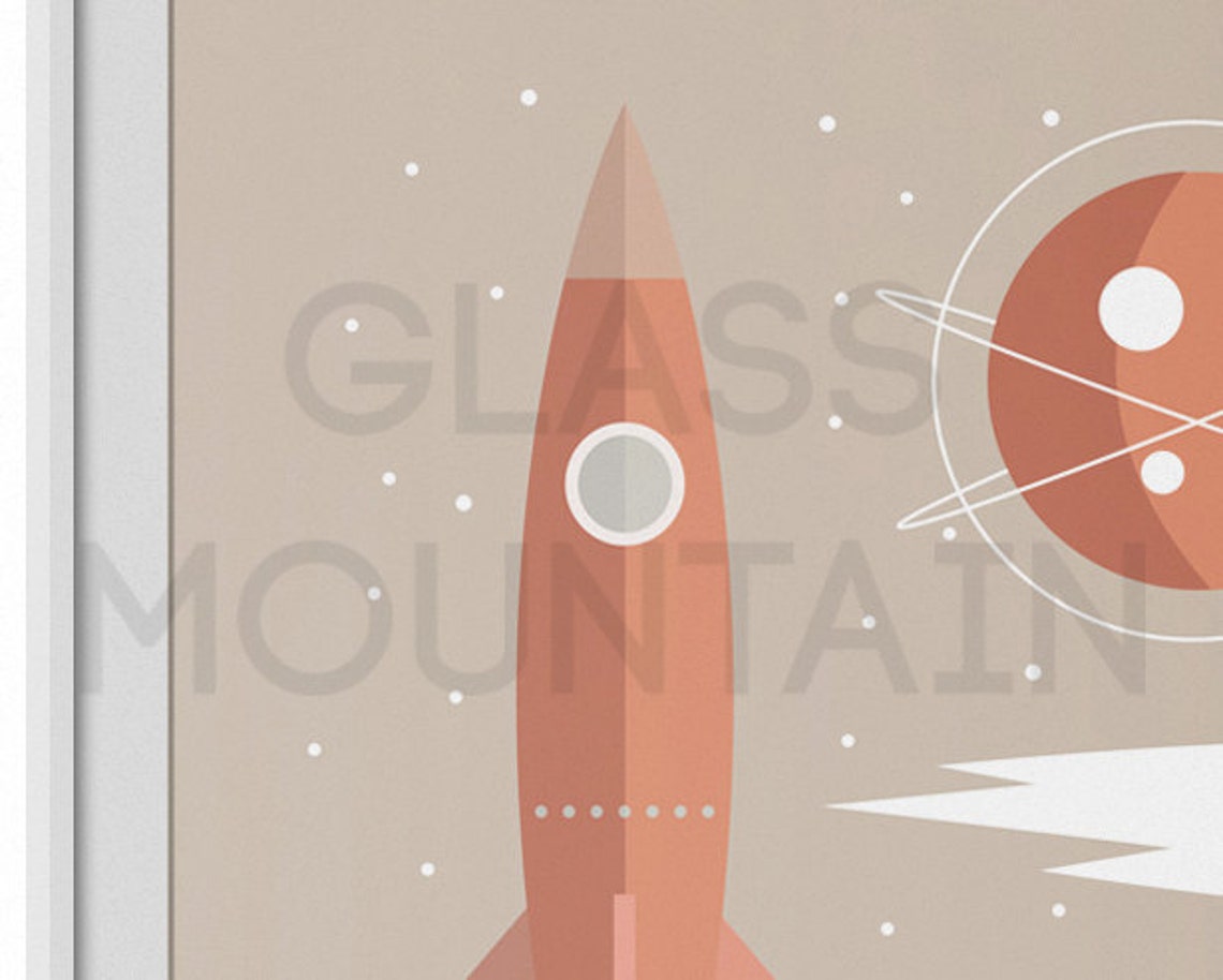 Retro Space Art Solar System Print Planets Art Retro - Etsy