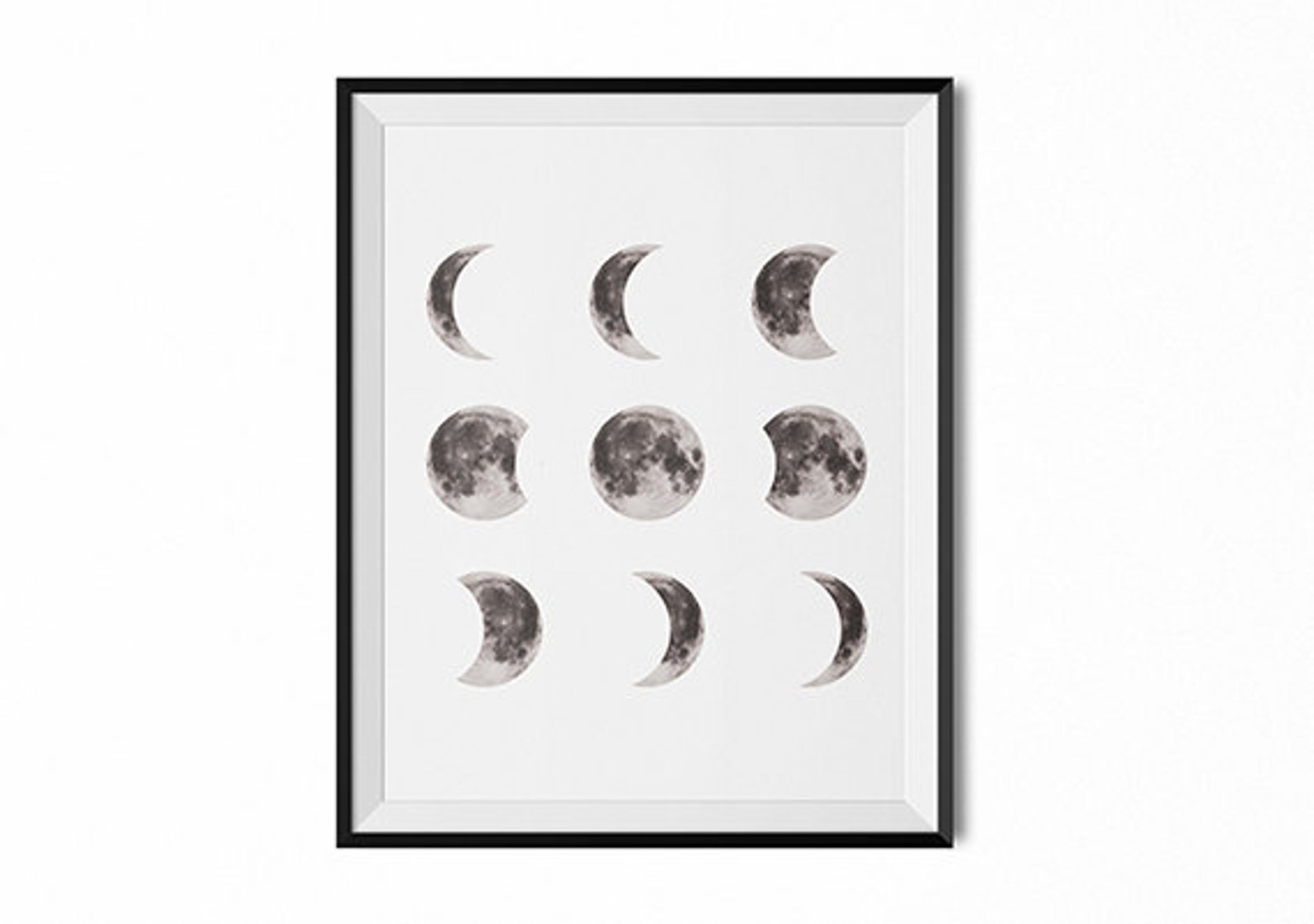 Full moon print lunar phases Print moon art modern art | Etsy
