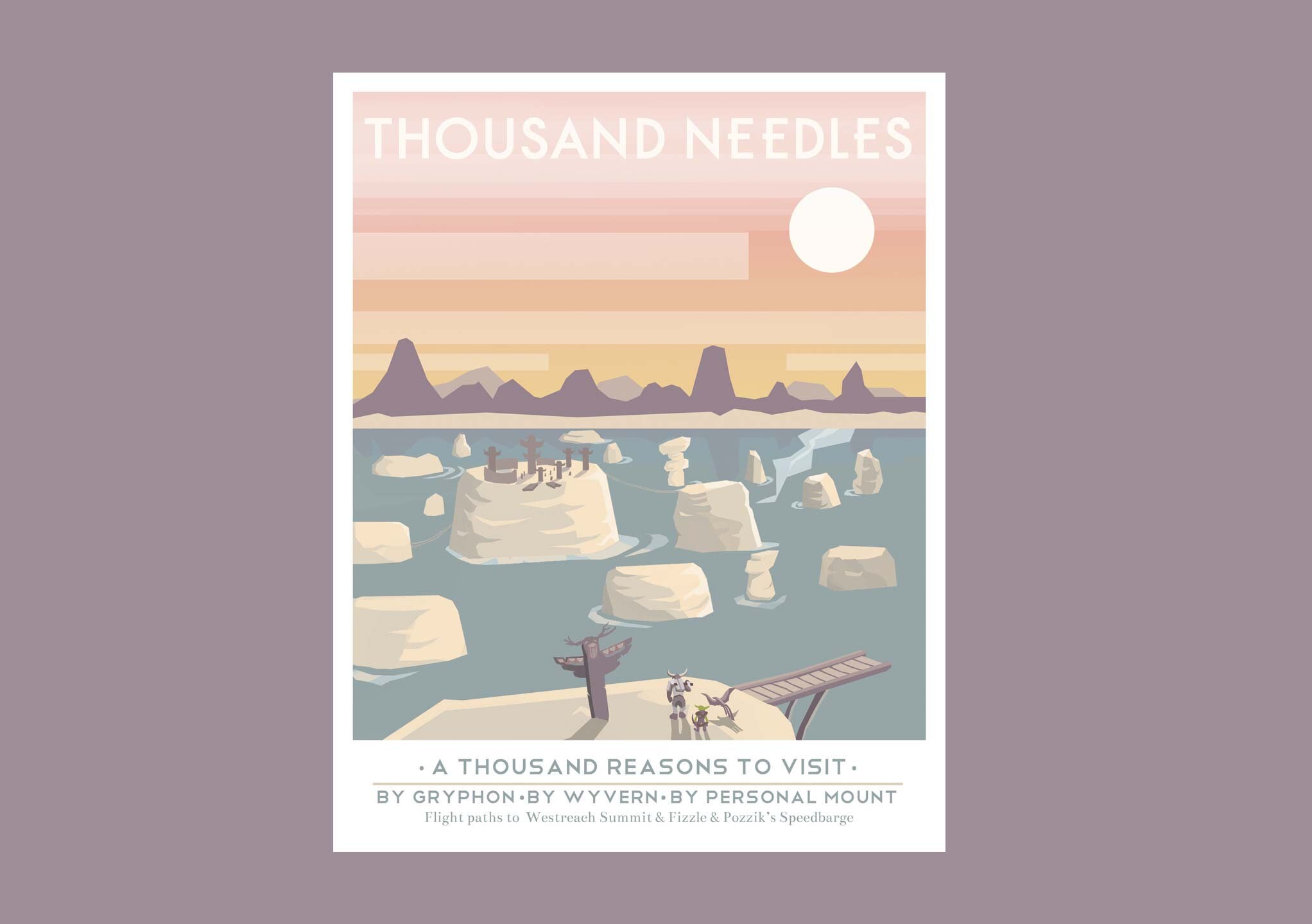 Thousand Needles, Travel Poster, Gift for Gamer, Retro Travel Print ...