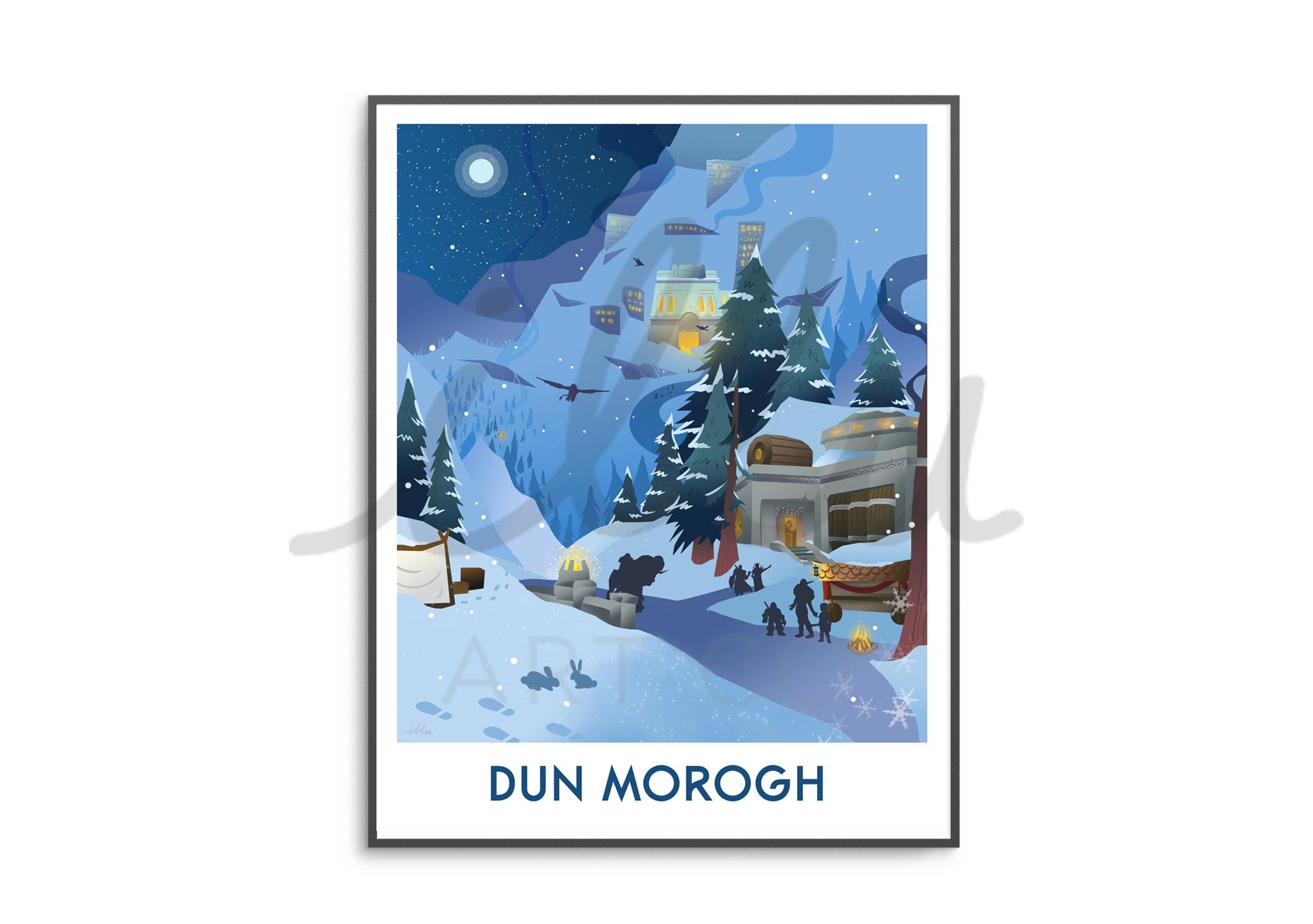 Warcraft Wall Art, Dun Morogh, Ironforge, Gift for Gamer, Retro Travel ...