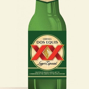 Dos Equis Bottle Art, Mexican Beer Art, Beer Collector, Beer Fan Gift, Kitchen Wall Art, Beer ...