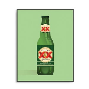Dos Equis Bottle Art, Mexican Beer Art, Beer Collector, Beer Fan Gift ...