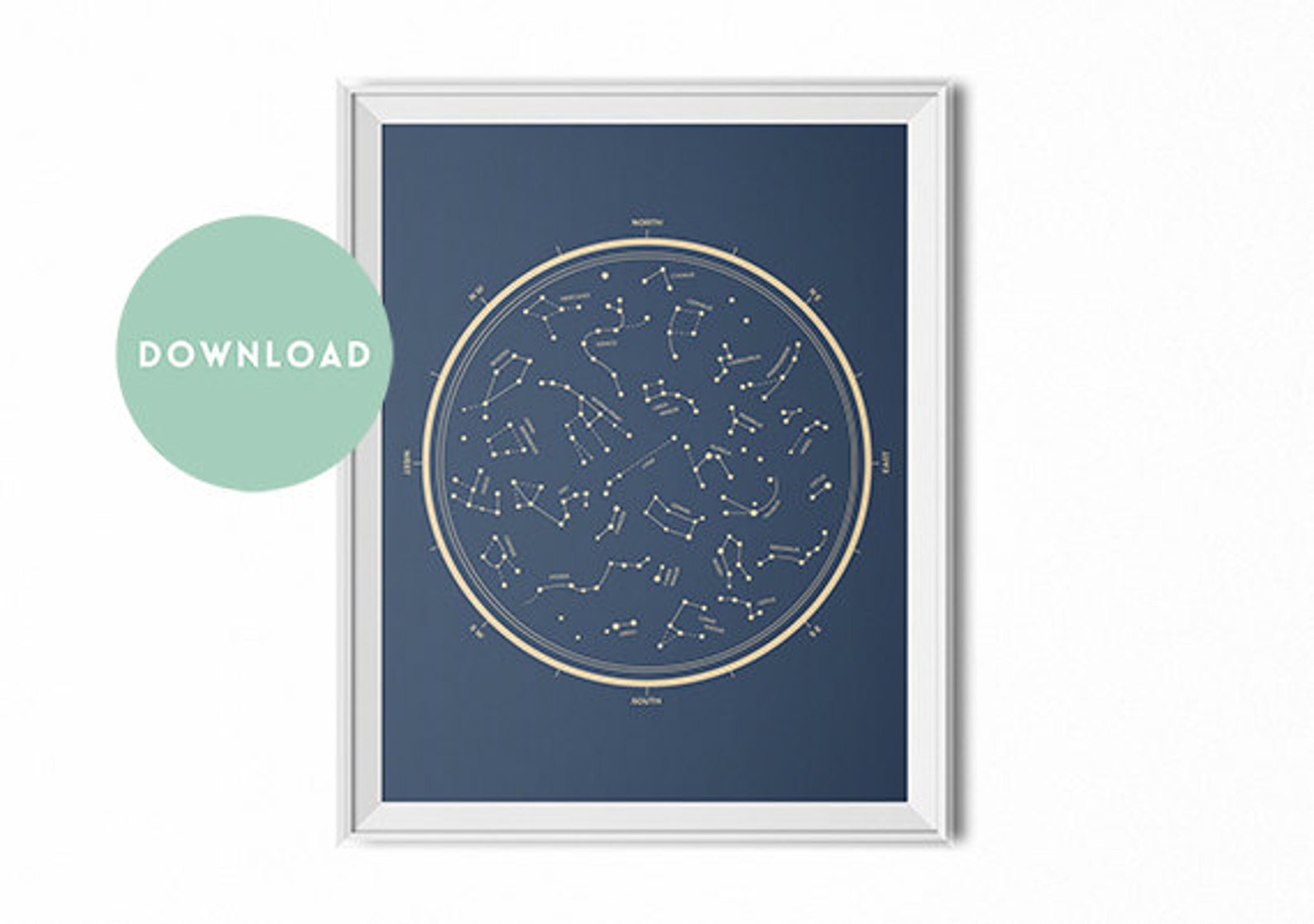 Star Chart Print Vintage Star Chart Minimal Wall Art Star - Etsy