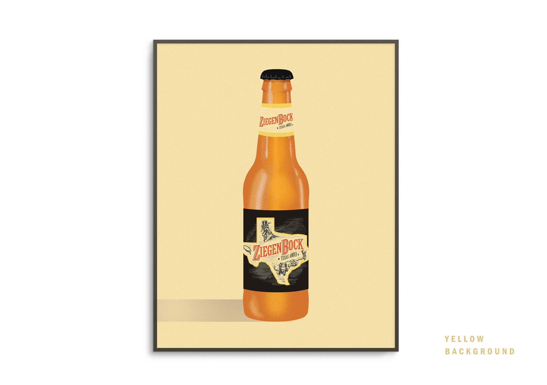 Ziegenbock Beer Art, Texas Art, Beer Wall Art, Bar Art, Kitchen Print ...