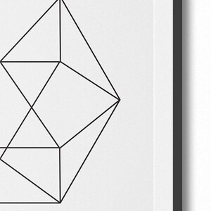 Prism Wall Art, Modern Wall Decor, Black and White Art, Geometric ...