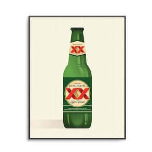 Dos Equis Bottle Art, Mexican Beer Art, Beer Collector, Beer Fan Gift ...