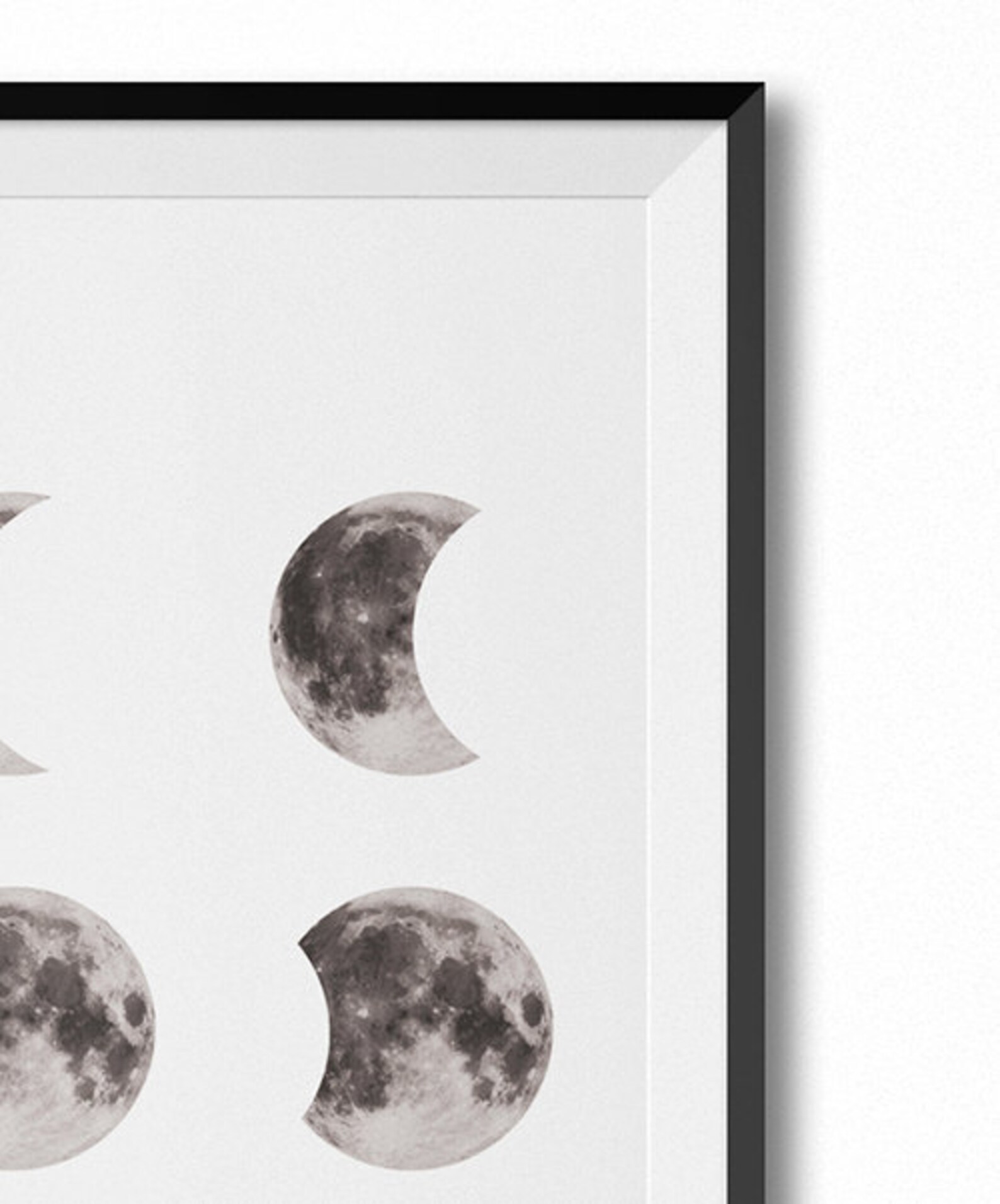 Full moon print lunar phases Print moon art modern art | Etsy