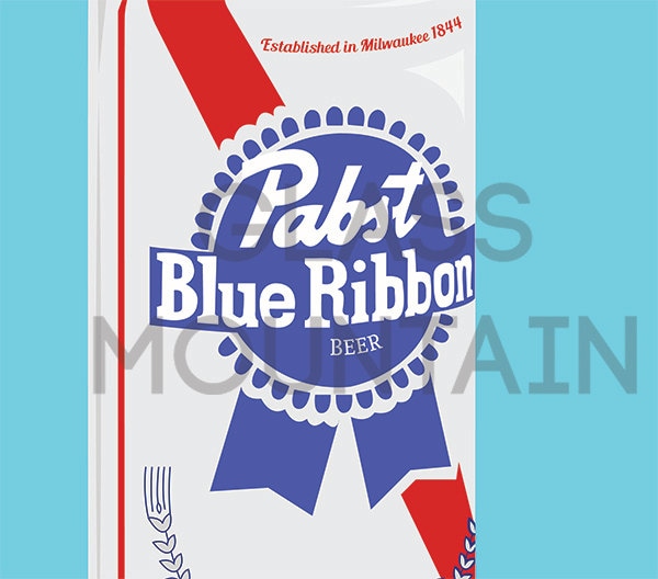 Pabst Blue Ribbon Art PBR Beer Wall Art Bar Art Kitchen - Etsy