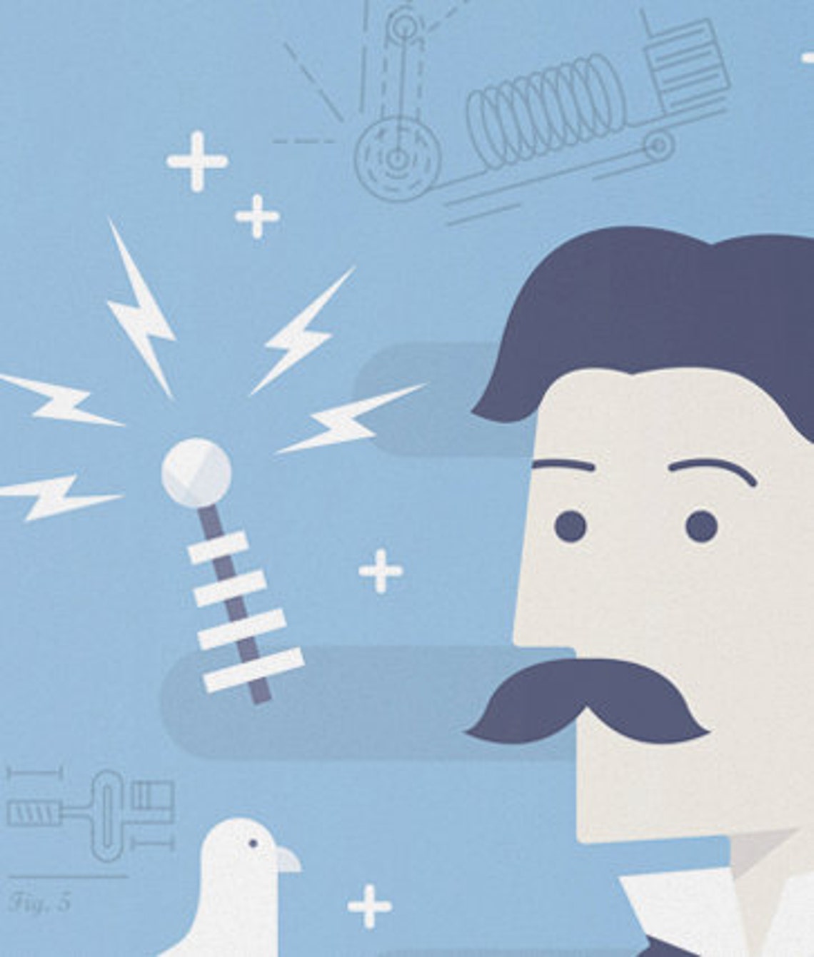 Nikola Tesla Portrait Infographic Print Science Wall Art - Etsy