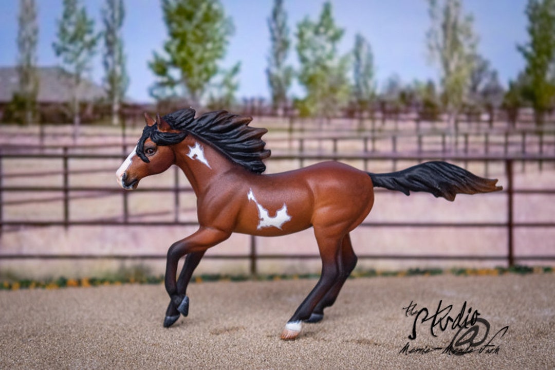 Custom/cm Breyer Model Horse Bay Overo Pinto SM Stablemate Stock Horse ...