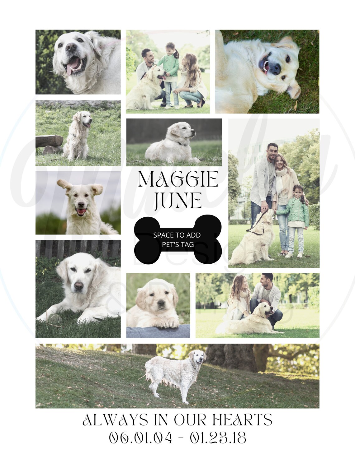 Pet Memory Photo Collage DIGITAL PRINTED Keepsake - Etsy