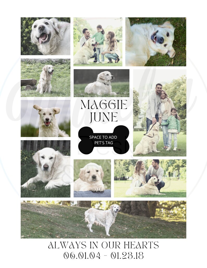 Pet Memory Photo Collage | DIGITAL | PRINTED | Keepsake - Etsy