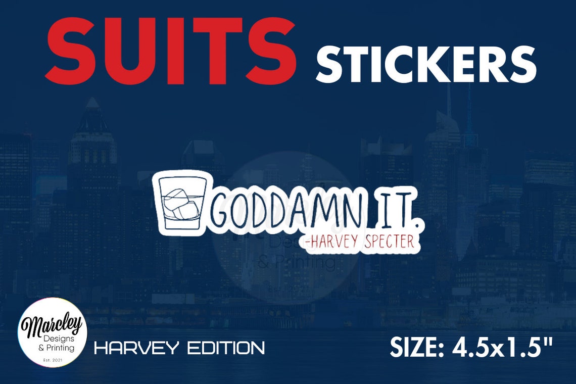 Suits TV Show Stickers | Harvey Edition| Harvey Specter | Vinyl Sticker ...