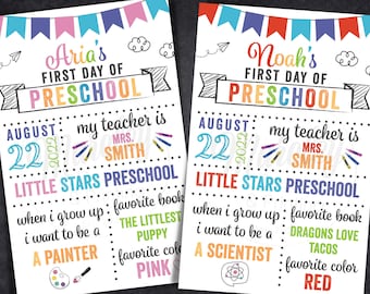 Printable First and Last Day of School Signs School - Etsy