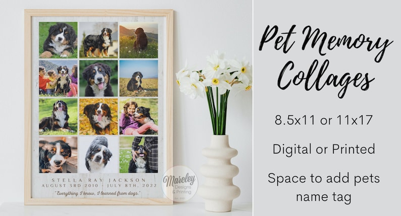 Pet Memory Photo Collage | DIGITAL | PRINTED | Keepsake - Etsy