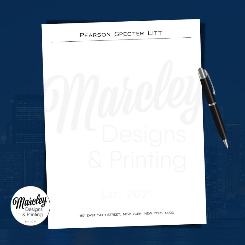 Suits TV Show Letterhead | Pearson Specter Litt | Digital Download ...