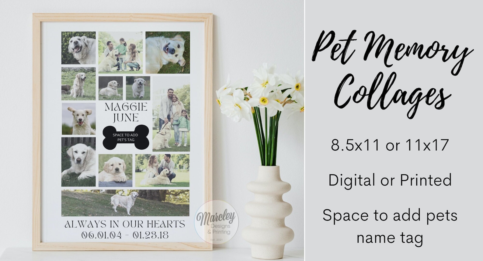 Pet Memory Photo Collage DIGITAL PRINTED Keepsake - Etsy