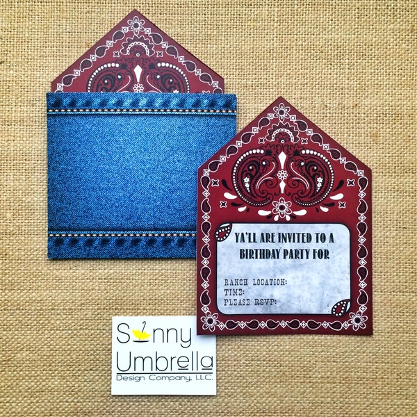 Bandana Invitation - Etsy