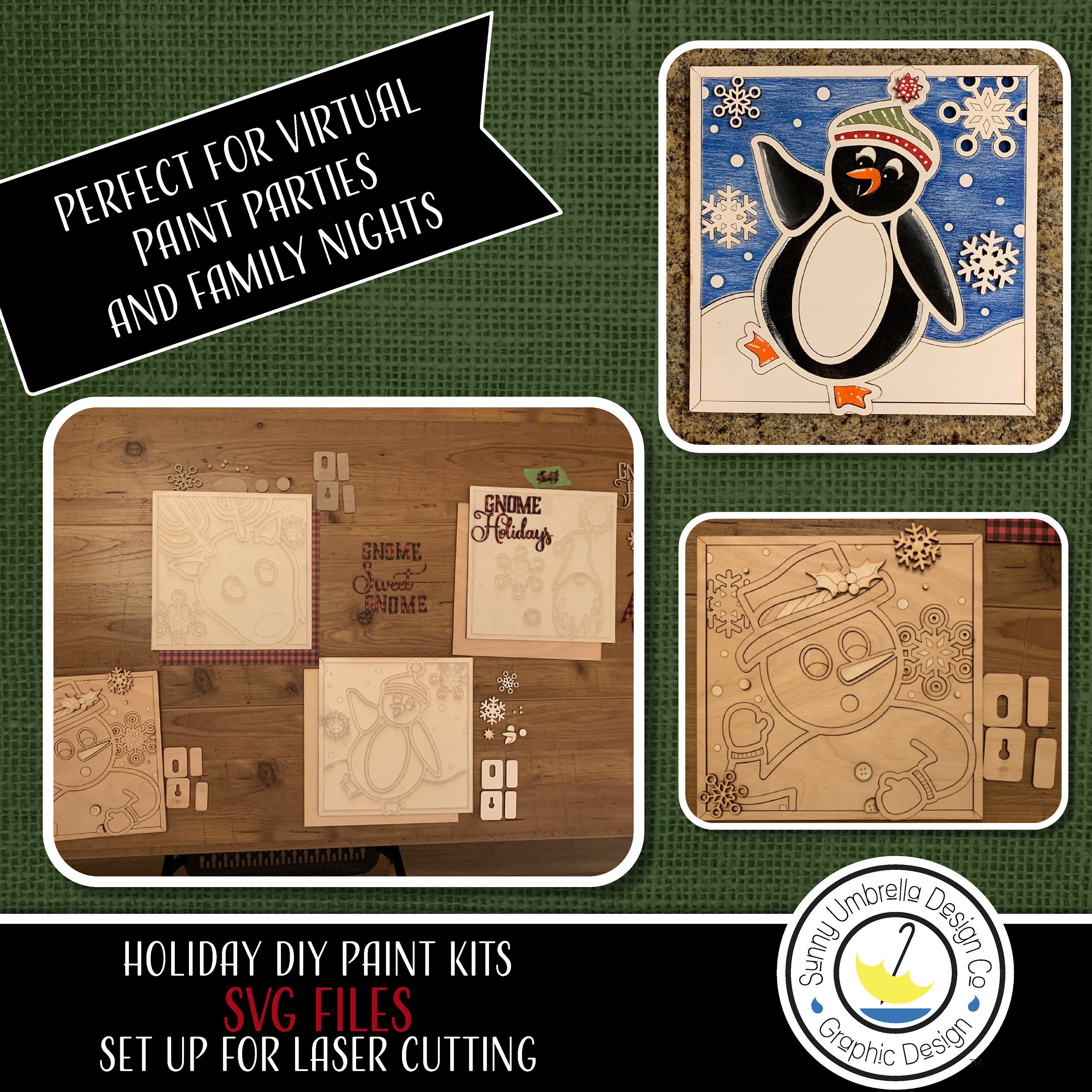 SVG FILES for 5 Holiday DIY Paint Kits - Etsy