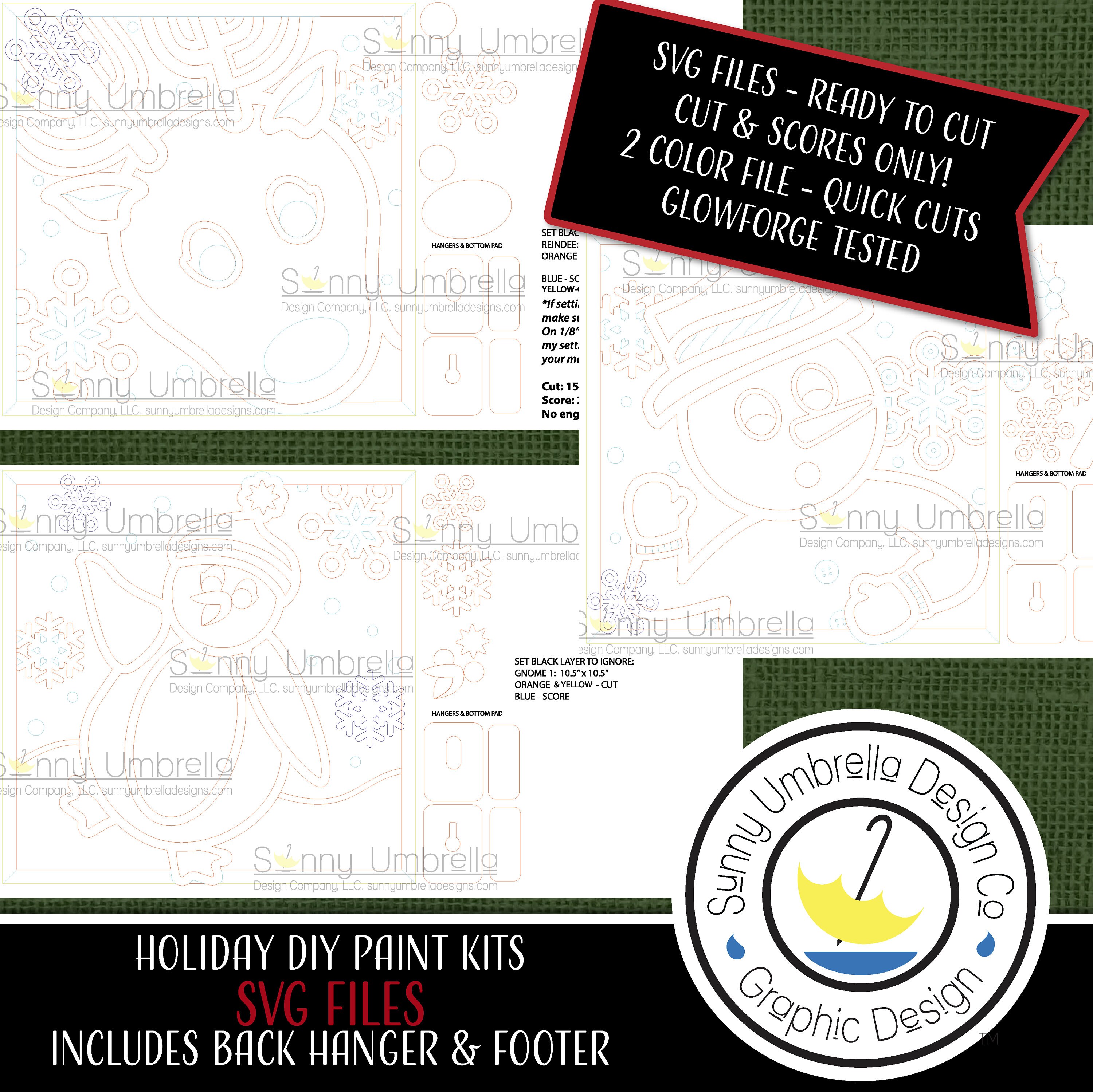 SVG FILES for 5 Holiday DIY Paint Kits - Etsy