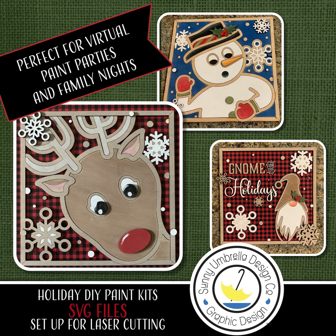 SVG FILES for 5 Holiday DIY Paint Kits - Etsy