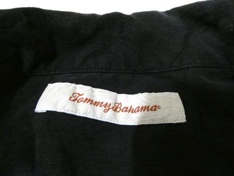 Tommy Bahama Black Large SS Casual Shirt Embroidered Swirl It! Silk - Etsy