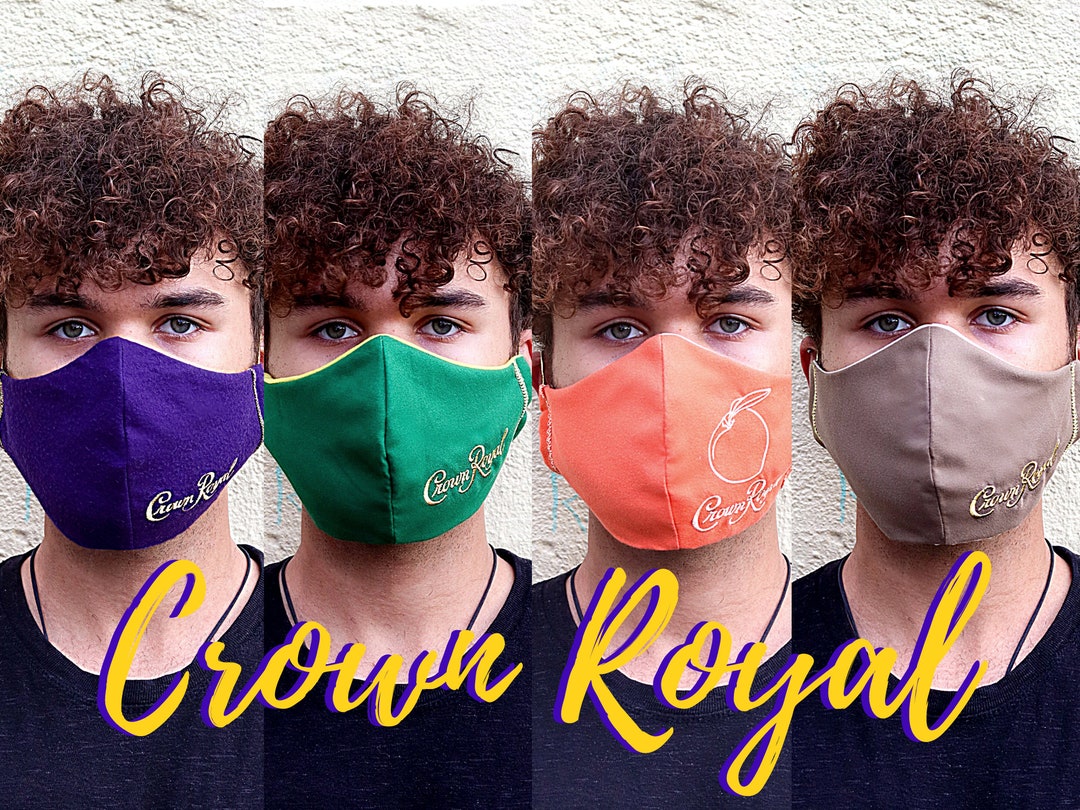 Fitted Men’s Crown Royal Face Mask - Purple Green Peach Brown ...