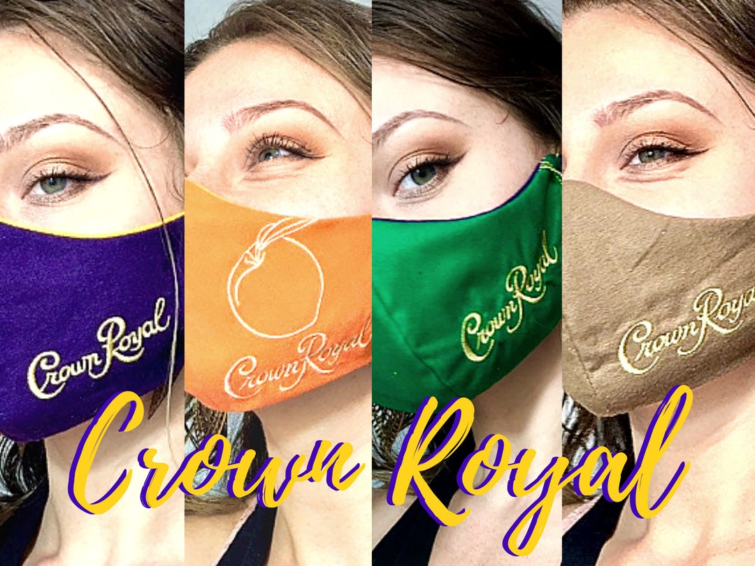 Fitted Women’s Crown Royal Bag Face Mask - Purple Green Apple Peach ...