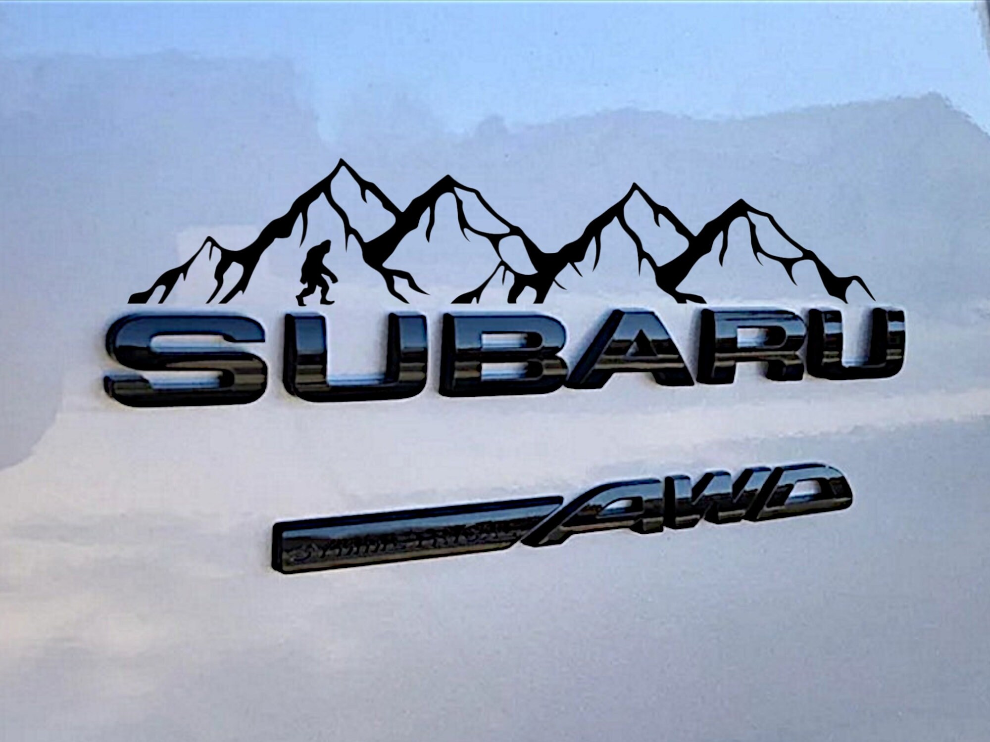 Mountain & Sasquatch Decal for Car Badge Emblem Decoration PNW Laptop ...