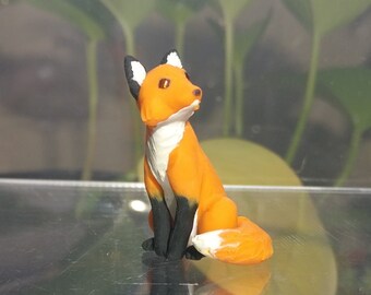 Red Fox Clay Figurine - Etsy