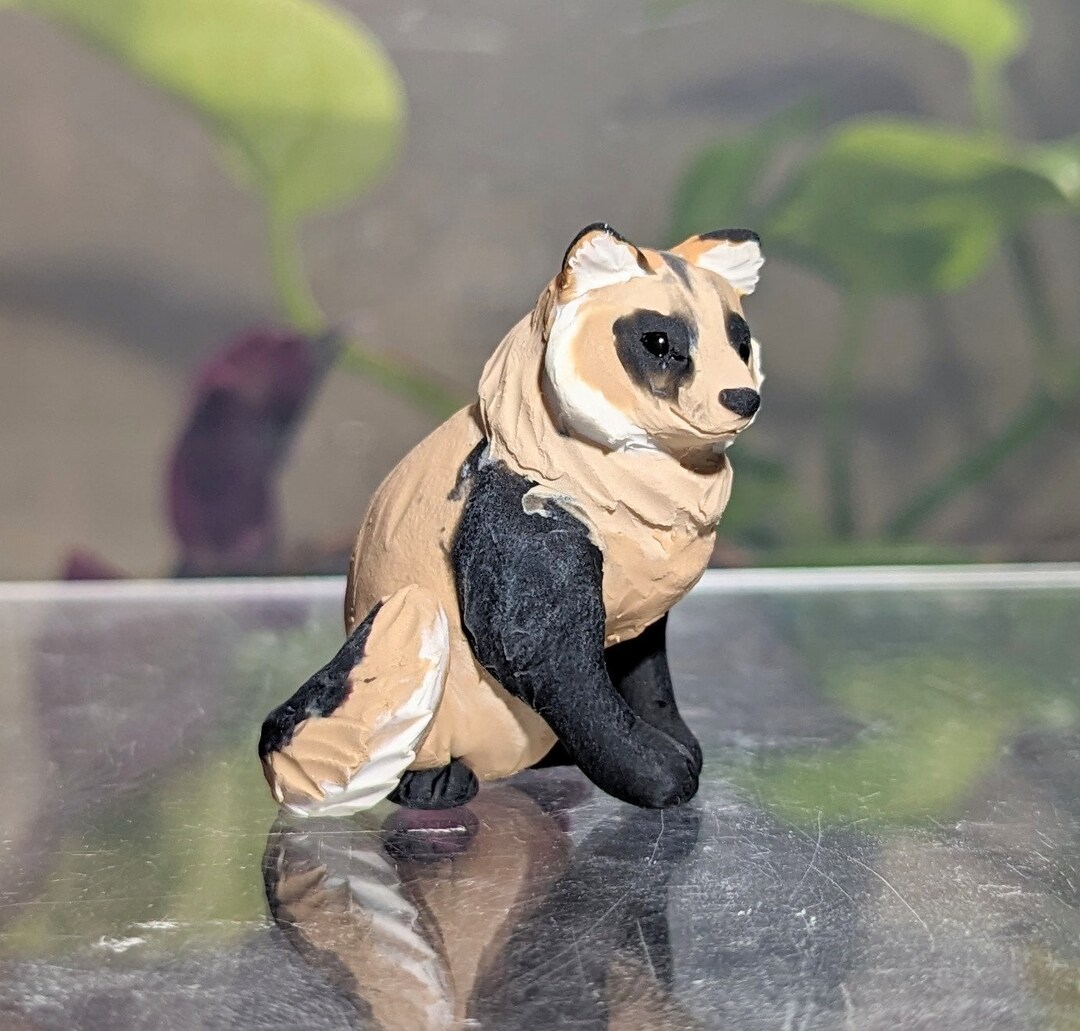 OOAK Raccoon Dog Tanuki Figurine Polymer Clay Cute Handmade Wildlife ...