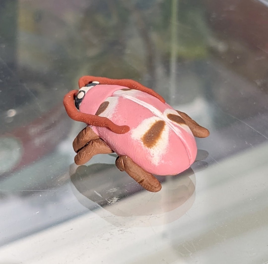 OOAK Pink Leaf Beetle Figurine Cute Polymer Clay Wildlife - Etsy