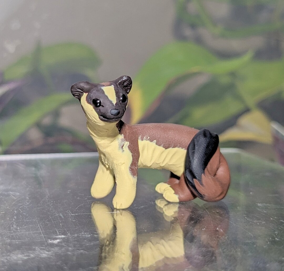 OOAK Long Tailed Weasel Figurine Polymer Clay Cute Handmade Art Doll ...