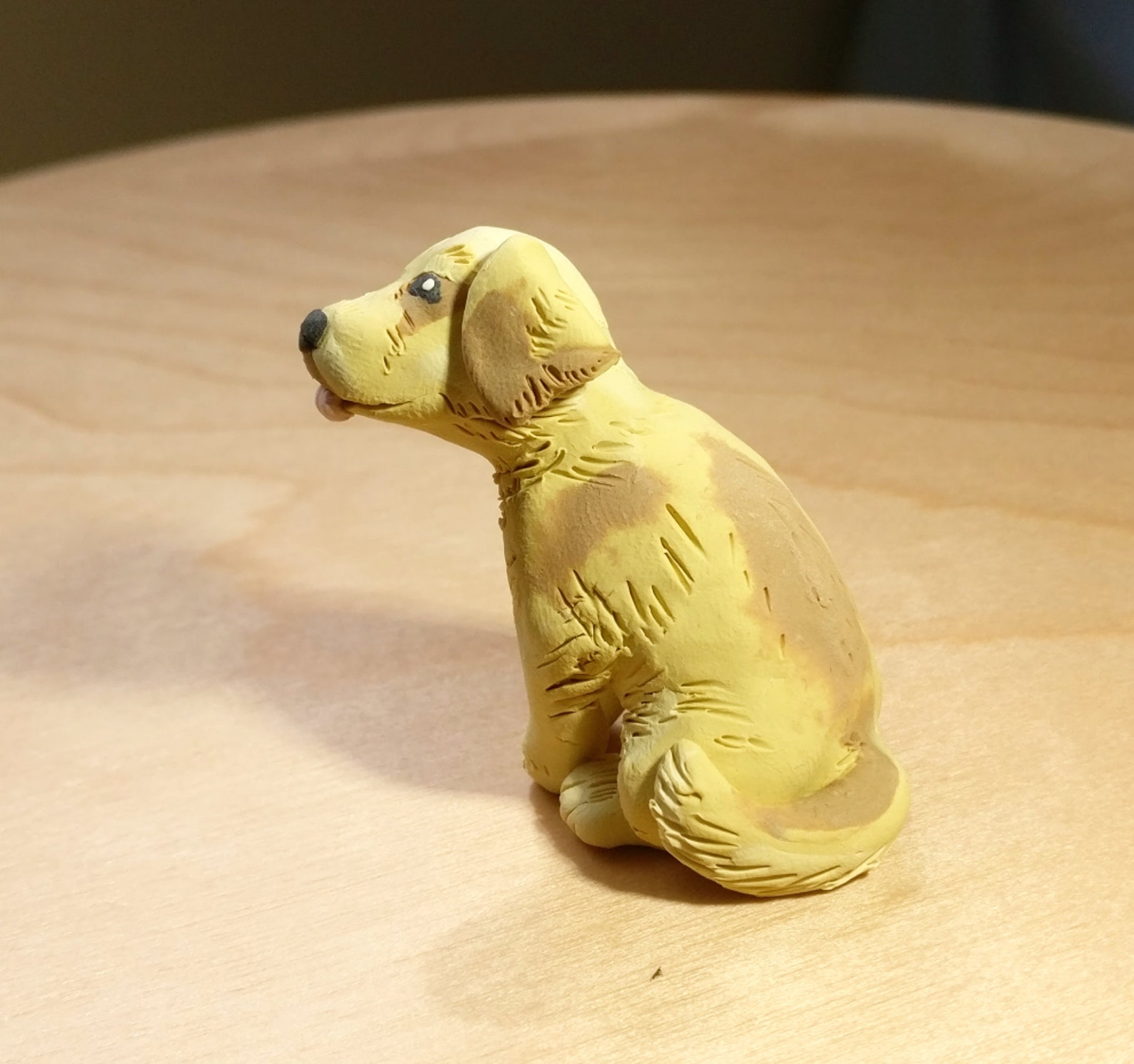 OOAK Golden Retriever Dog Figurine Polymer Clay Cute Handmade | Etsy