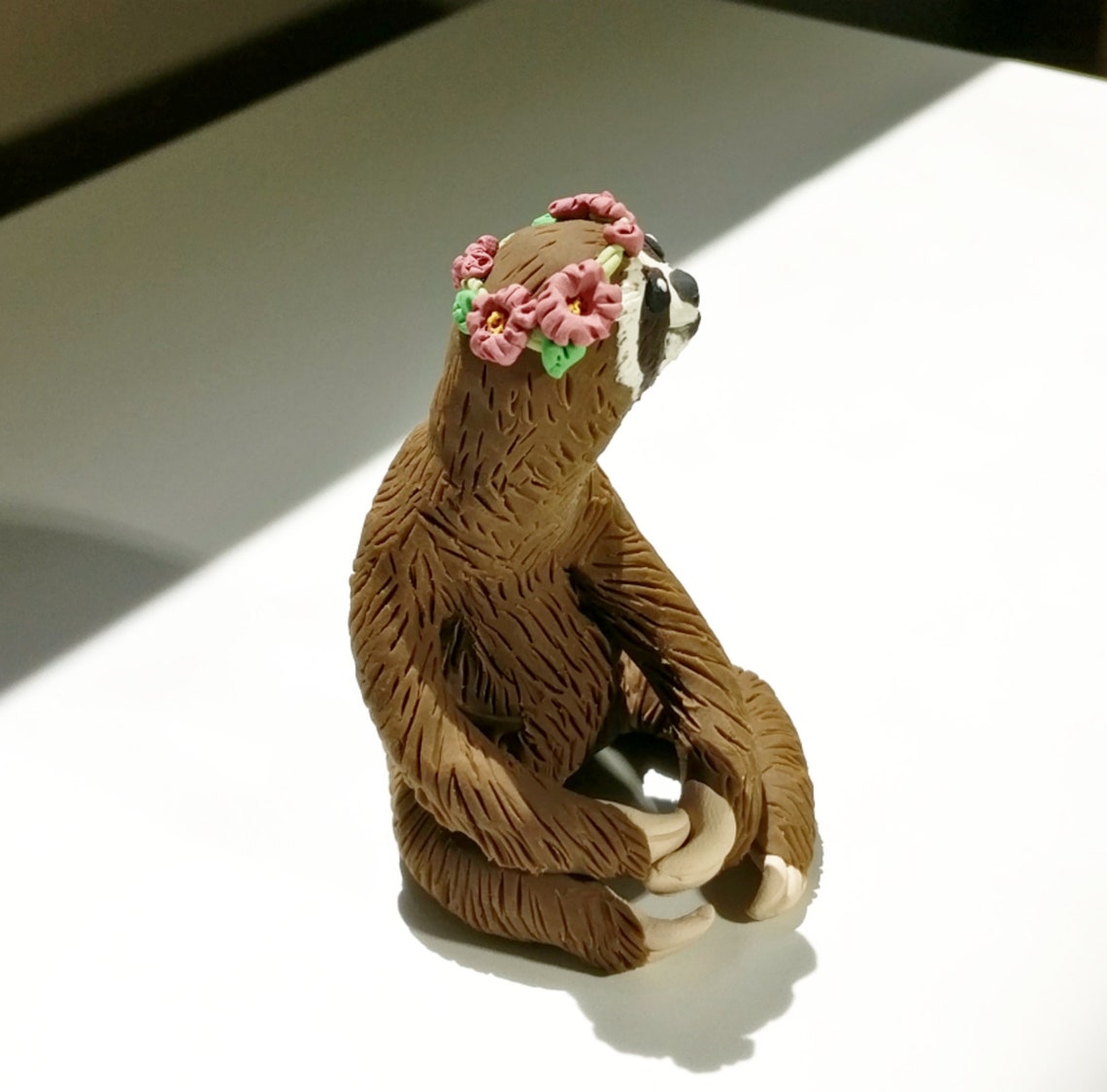 OOAK Sloth Figurine Cute Polymer Clay Figure Three Toed Sloth | Etsy