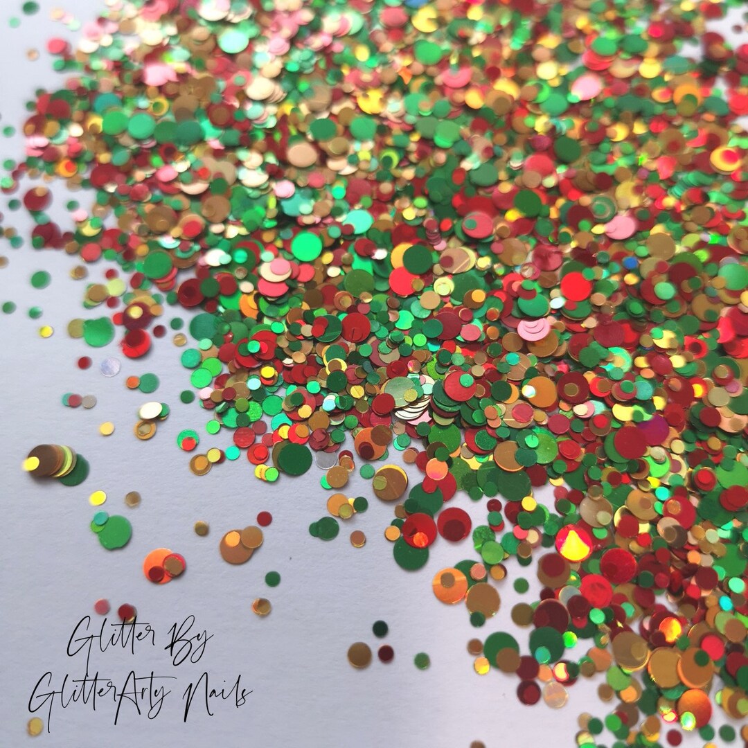 Christmas Glitter Christmas Dots Mix Resin Supplies , Nail Art Glitter ...