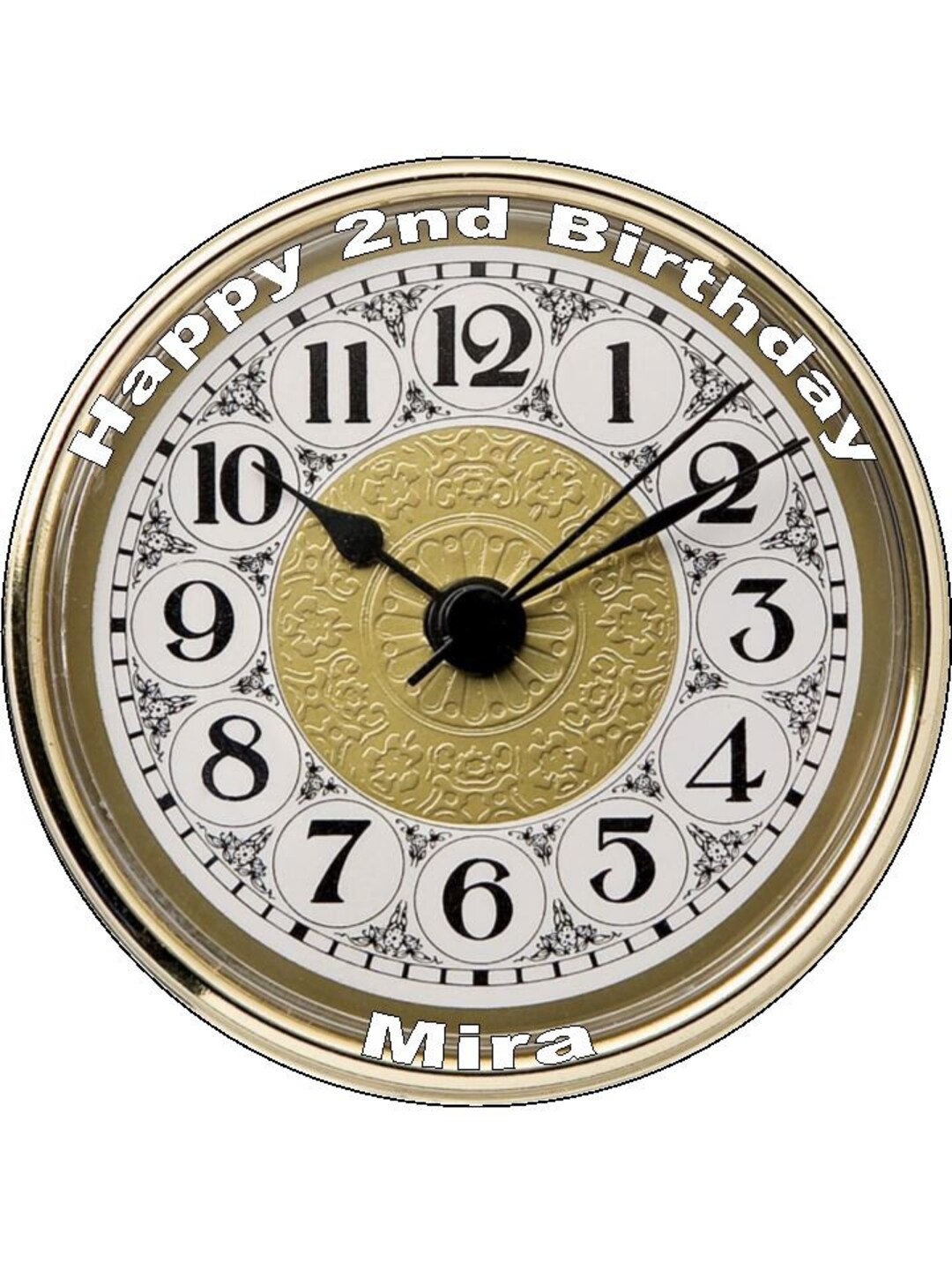 Clock Edible Personalised Pre Cut Edible Icing/premium Rice Card Cake ...