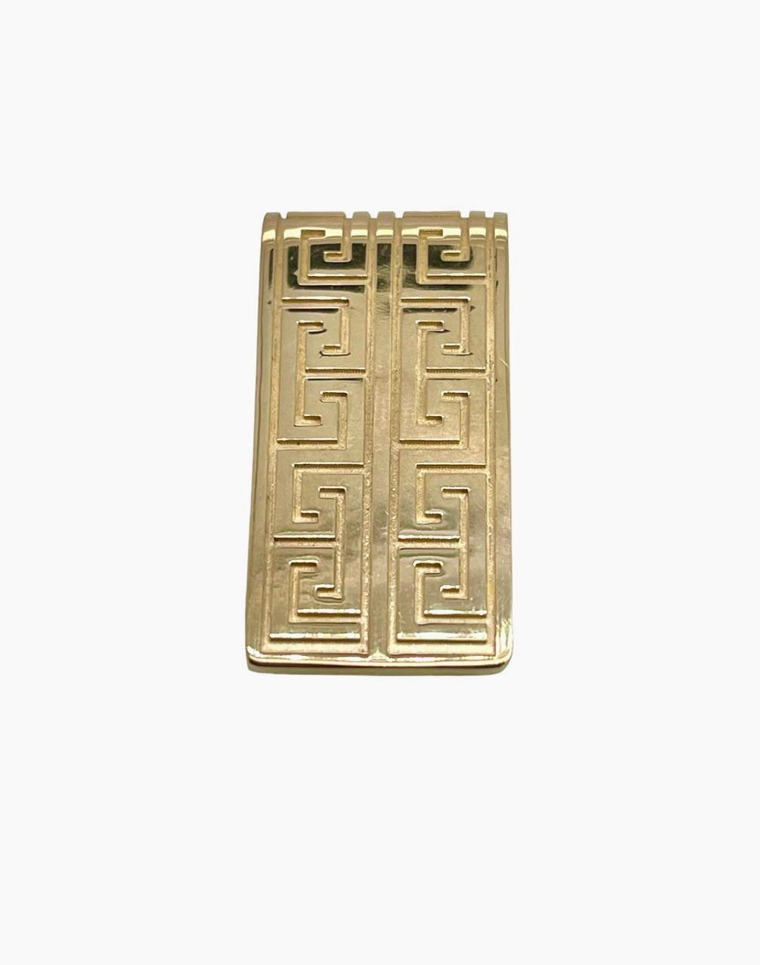 14K Solid Yellow Gold Greek Key Long Bar Pendant 10.3 Grams - Etsy
