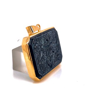Vintage 18k Gold Old Green Jade Islam,quran Verse Bism Allah Al Rahman ...