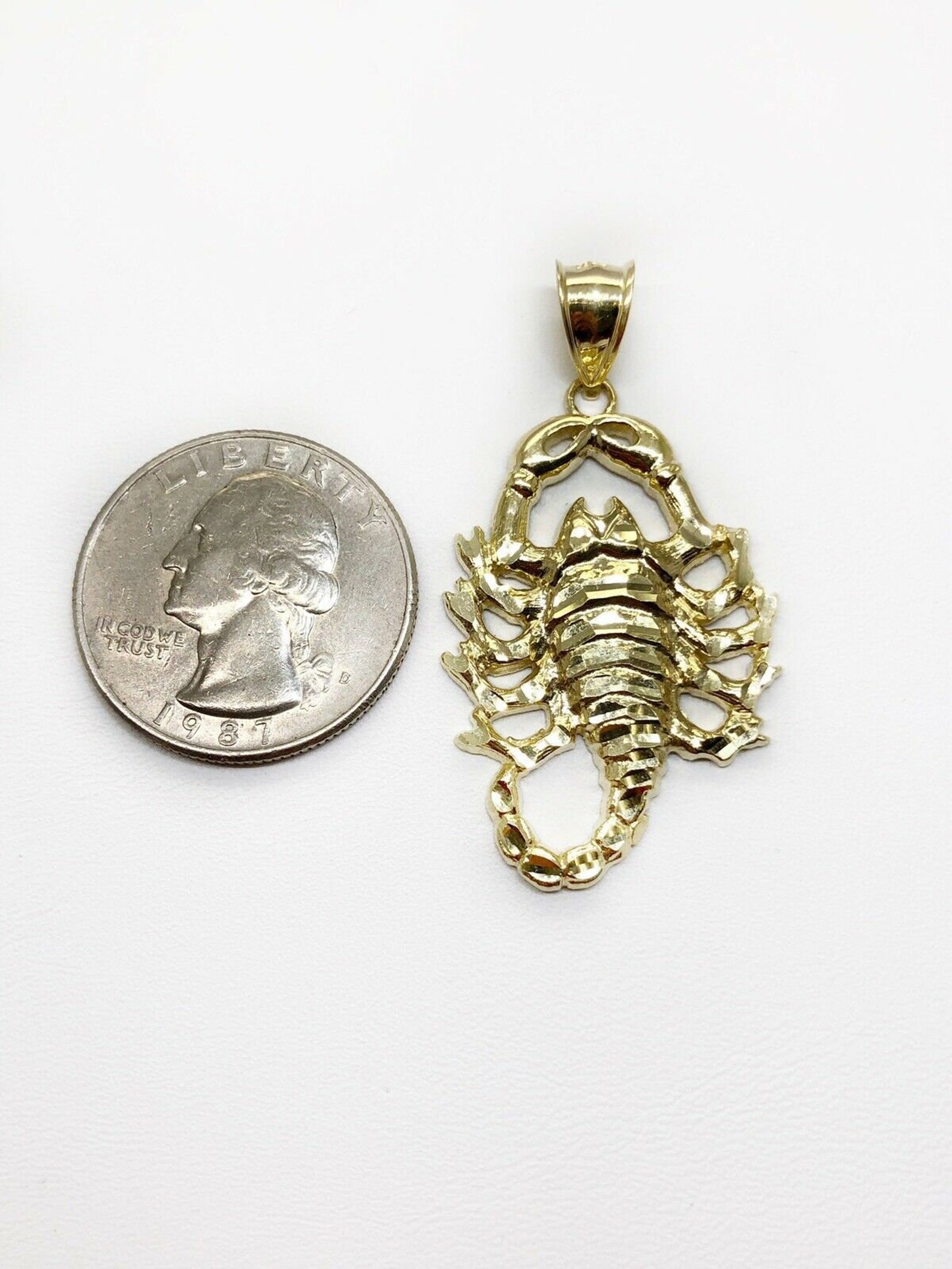 10K Solid Yellow Gold Scorpion Pendant 3.5 Grams 1.33" Mens - Etsy