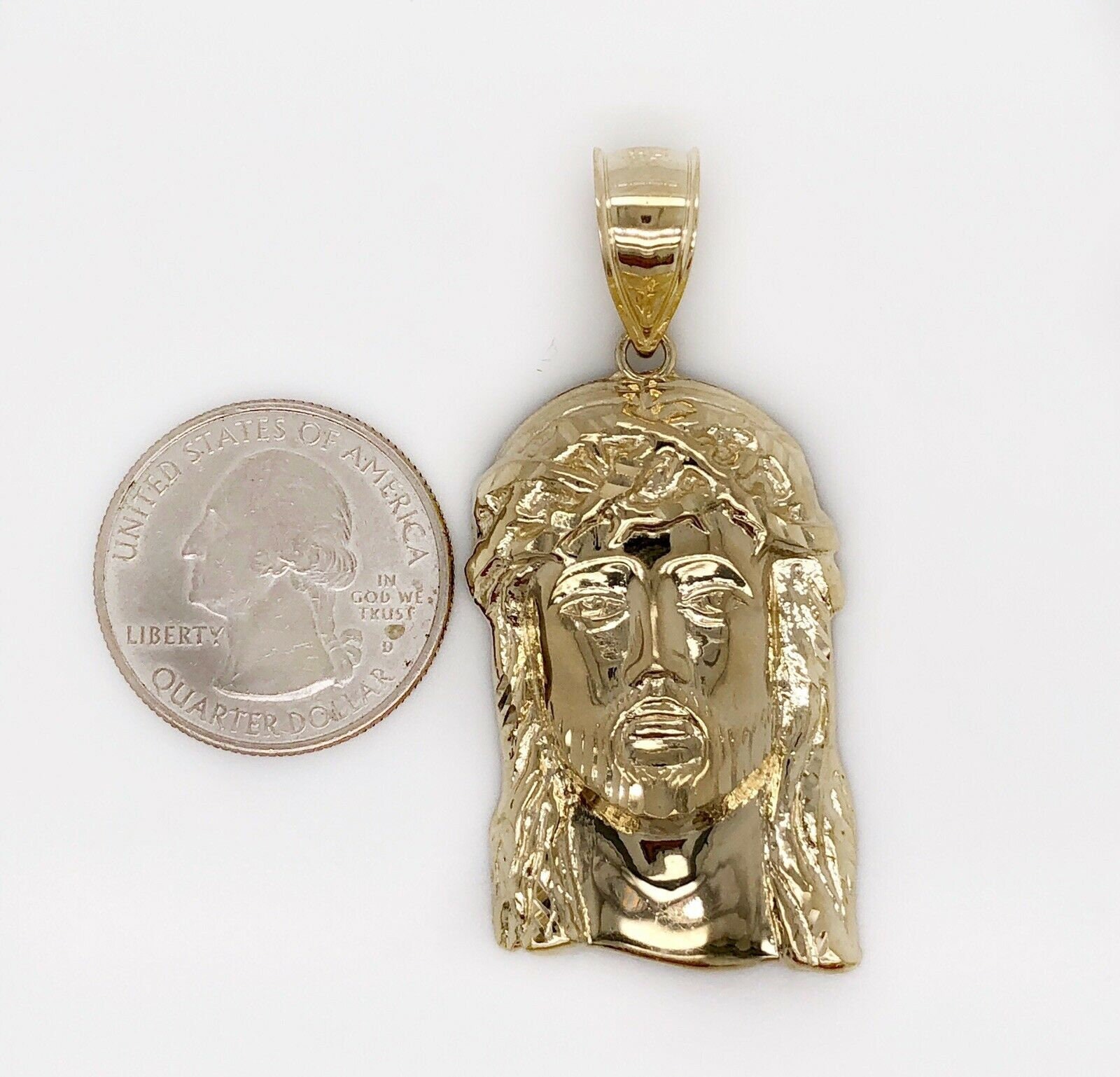 Mens 10K Solid Yellow Gold Jesus Christ Head Face Pendant 6.4 | Etsy