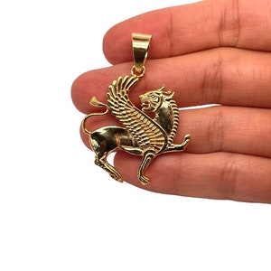 18k Solid Yellow Gold Shirdal Griffin Dragon Persepolis Symbol ...