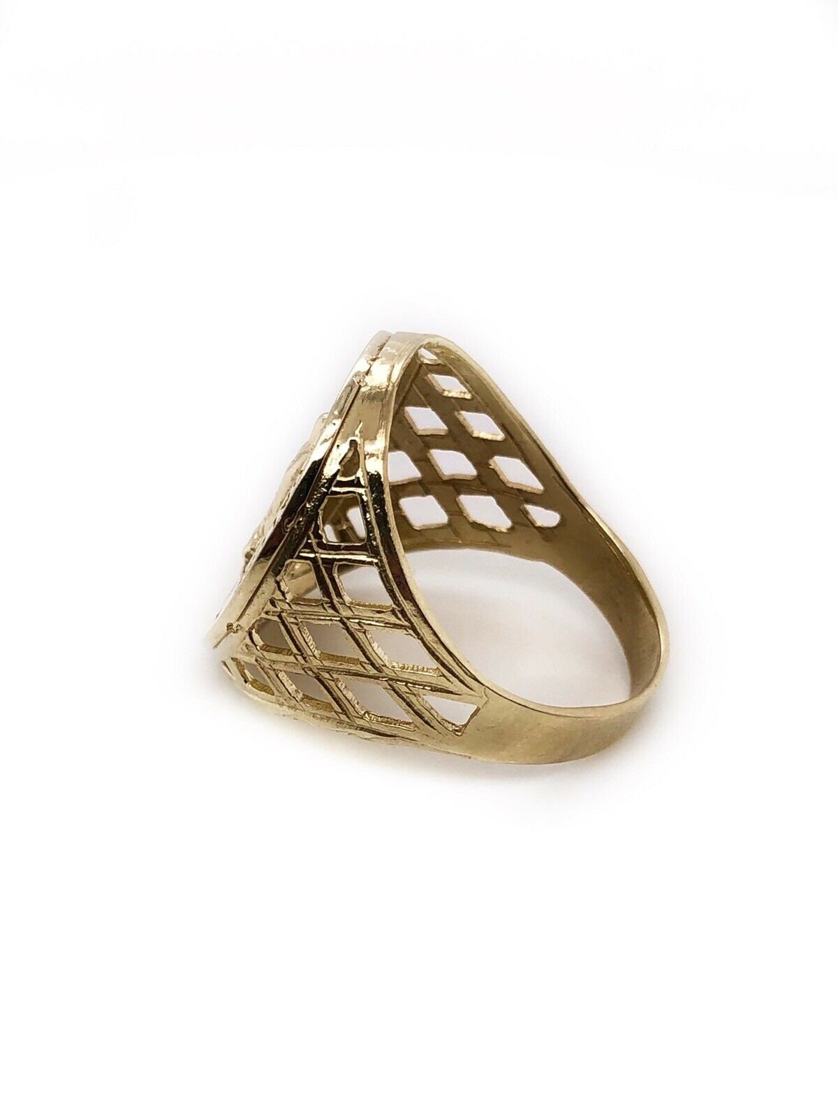 Mens Ring 10K Solid Yellow Gold Virgin Mary Our Lady of | Etsy