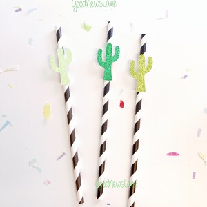 Cactus Party Straws: Fiesta Birthday Decor, Set of 12 - Etsy