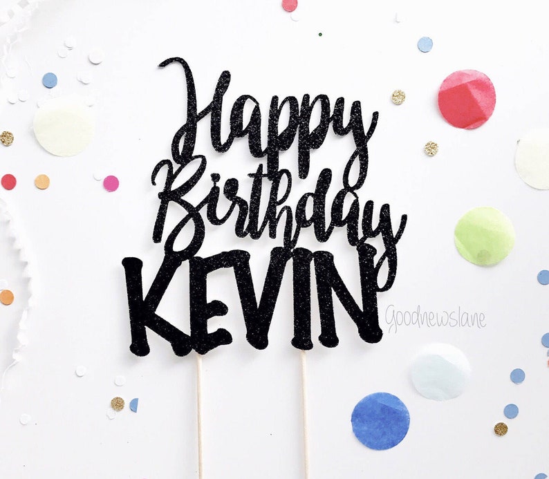 Personalized Glitter Happy Birthday Cake Topper - Etsy