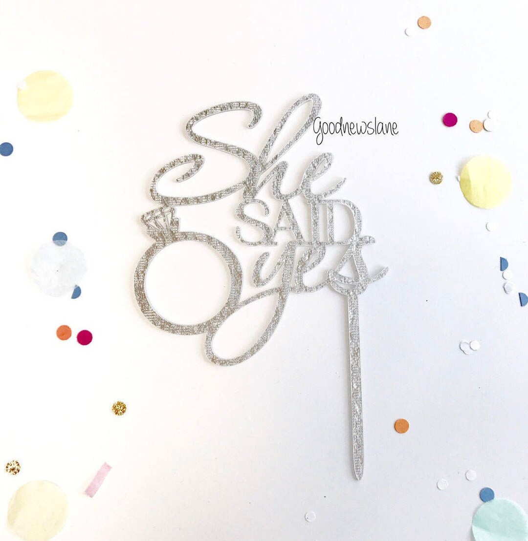 She Said Yes Acrylic Cake Topper: Bridal Shower Decor - Etsy