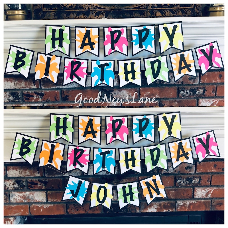 Neon Birthday Banner - Etsy