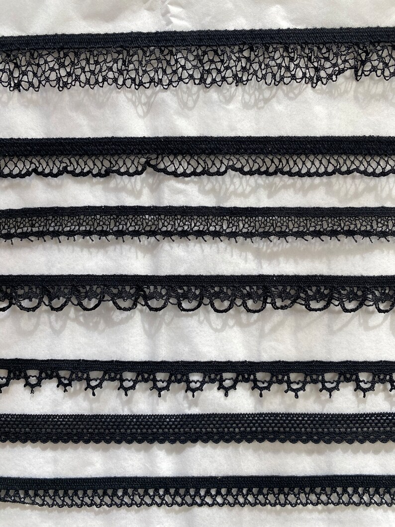 Fancy Italian Elastic Trim in Black, Various Patterns and Widths - Etsy